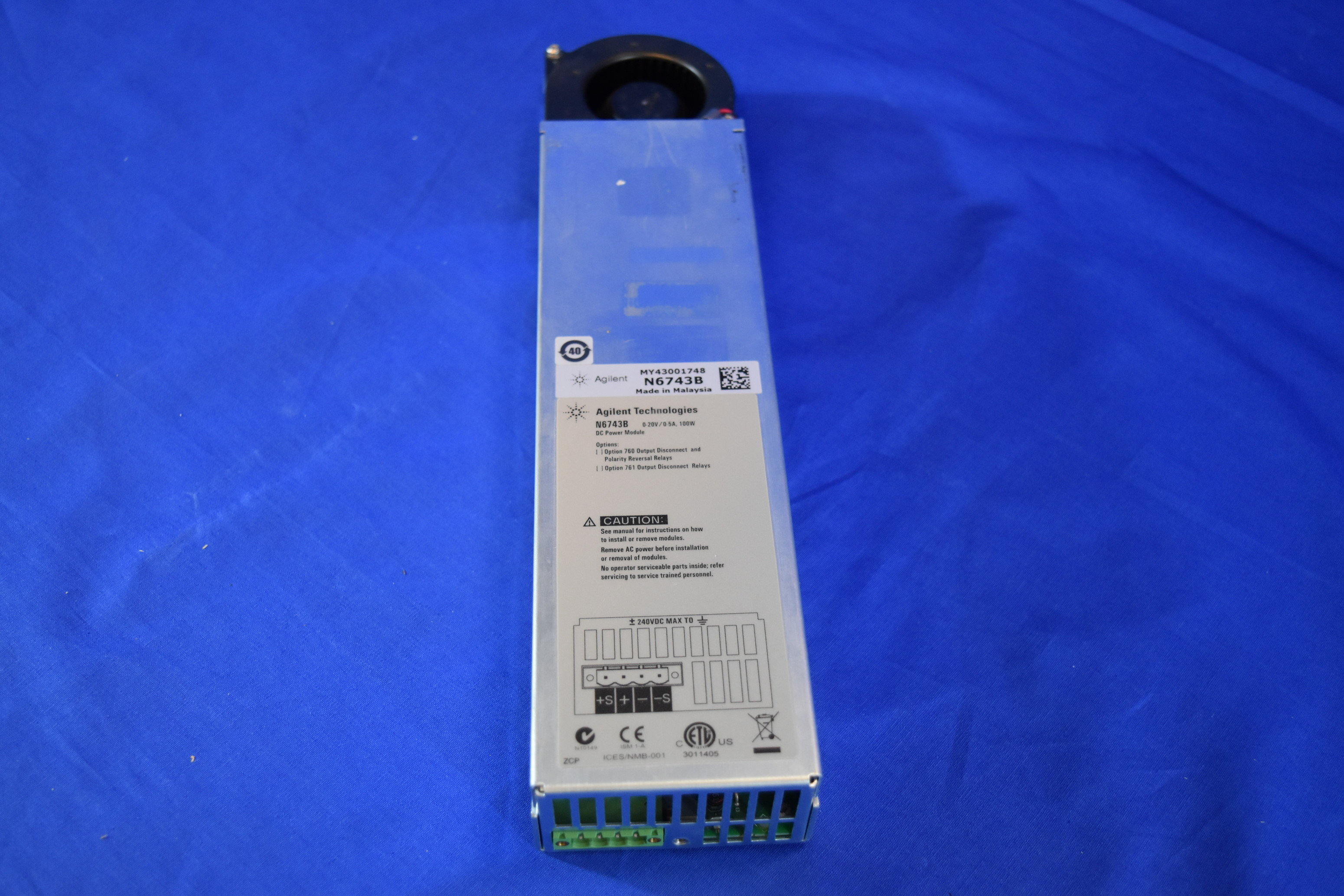 Agilent N6743B DC Power Module, 20V, 5A, 100W - Silicon Valley Test ...